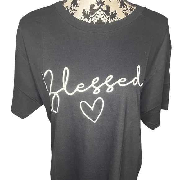 Tops | Blessed Black Top | Poshmark